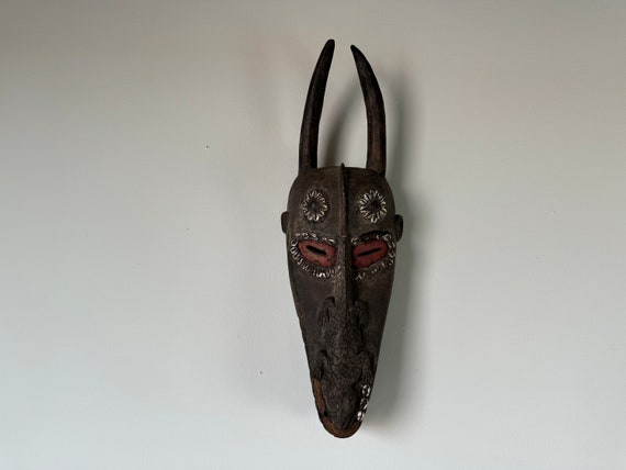 Vintage African Tribal Ceremonial Horn Head Crocodile… - Gem