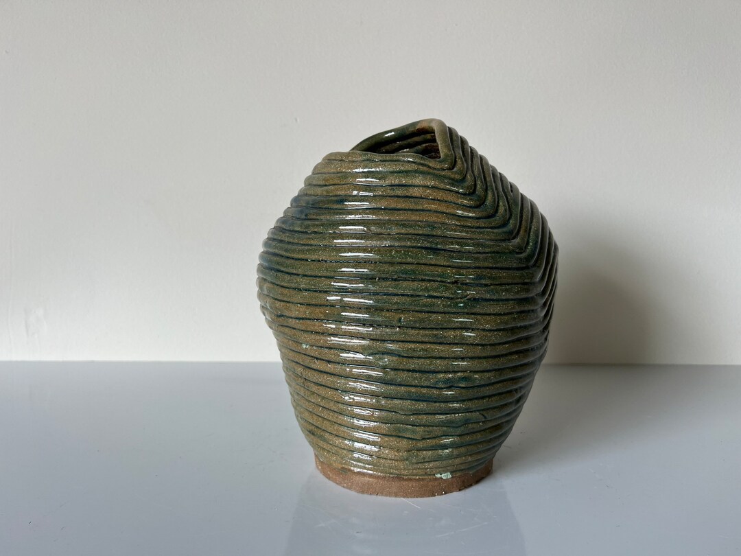 Vintage Handmade Coil Pottery Vase - Etsy