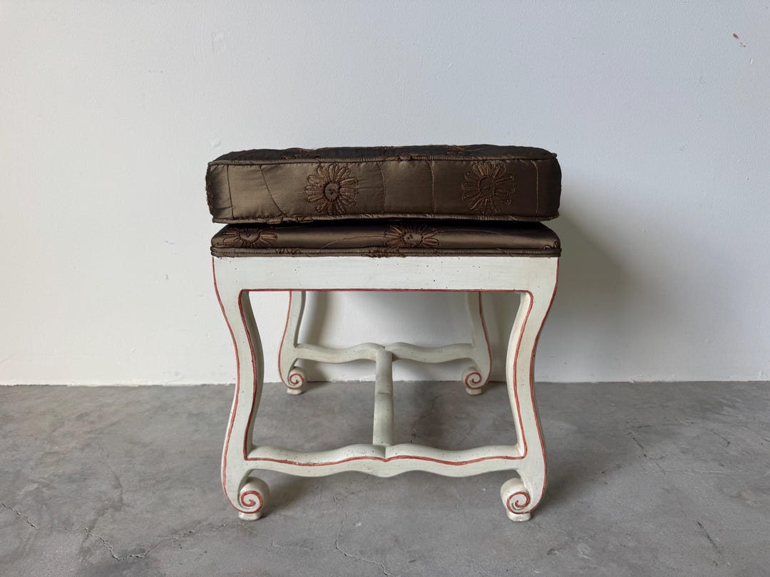 Vintage French Country Mutton Leg Style Ottoman - Etsy