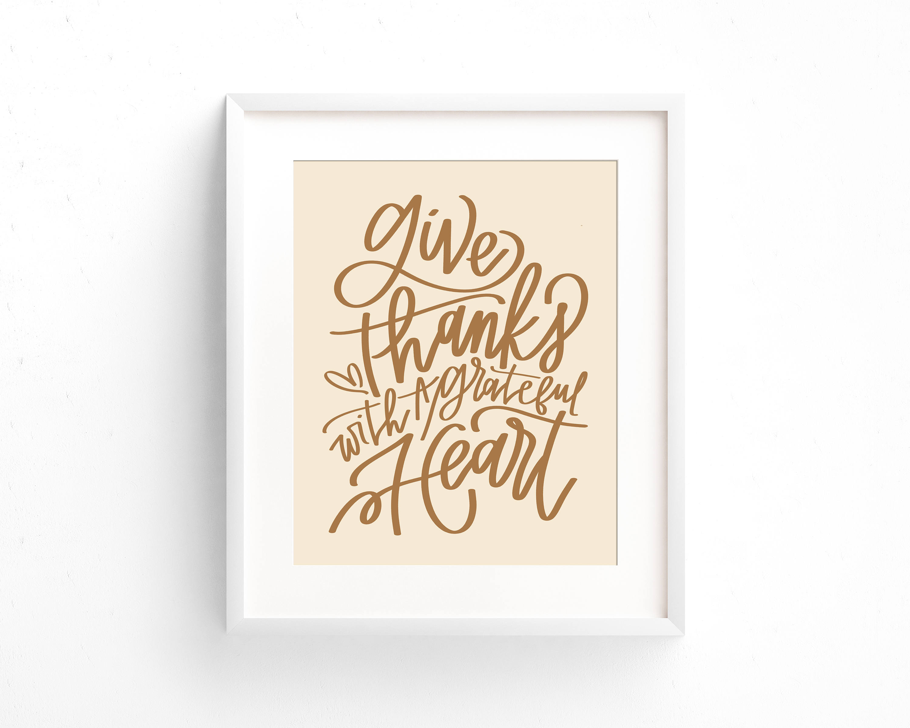 Give Thanks Print Thanksgiving Art Grateful Heart Autumn Fall October ...