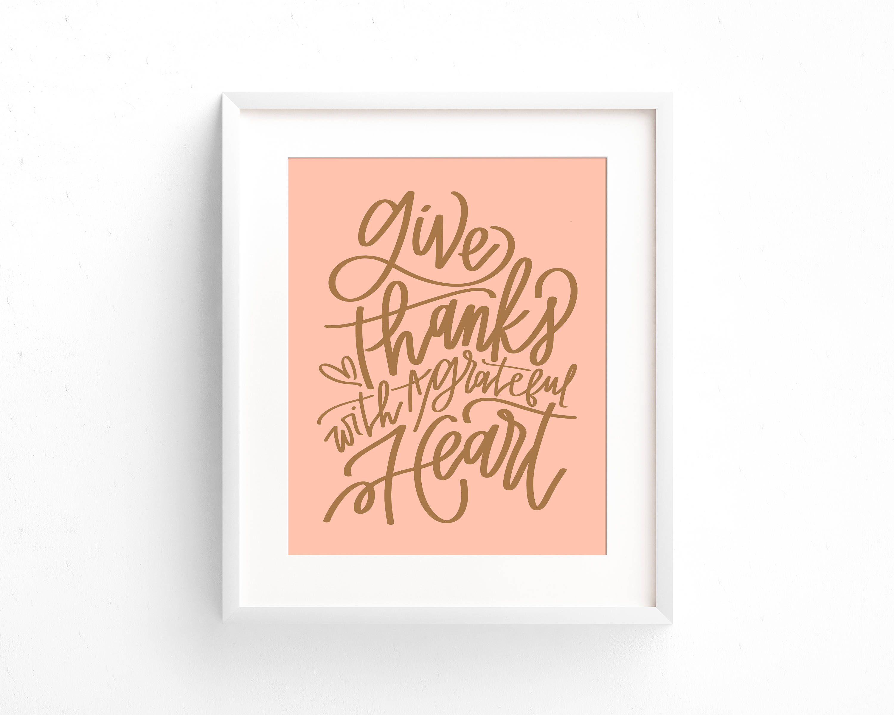 Give Thanks Print Thanksgiving Art Grateful Heart Autumn Fall October ...