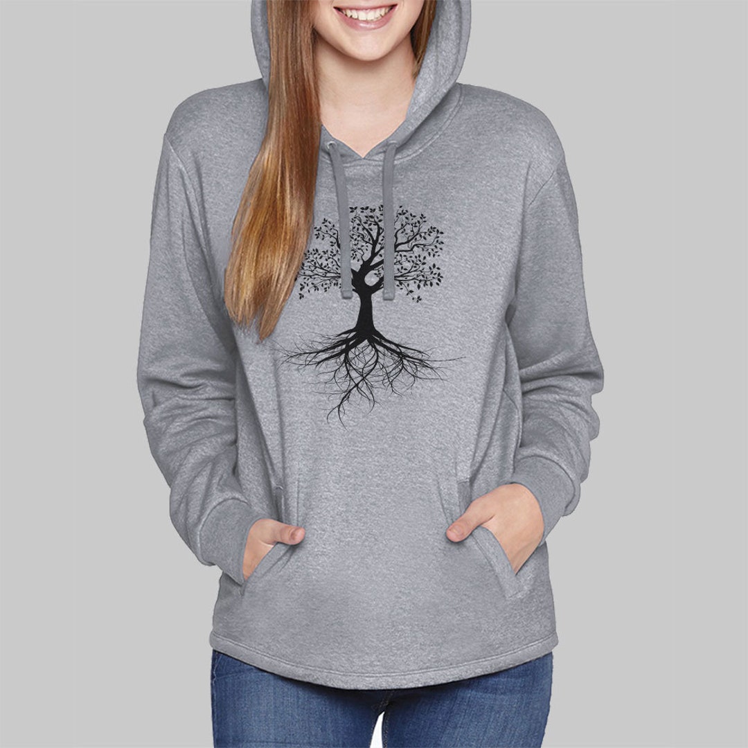 XS Gray Tree Hoodies for Women, Womens Hoodies, Sweatshirt Tree of Life ...