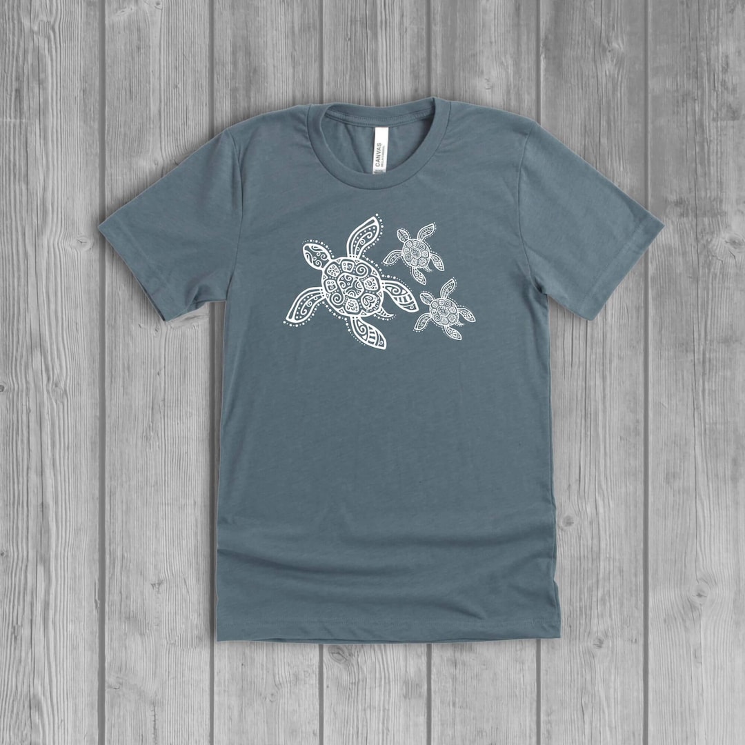 Sea Turtle Womens Graphic Tee: Bella Canvas Relaxed Fit, Crew Neck T ...