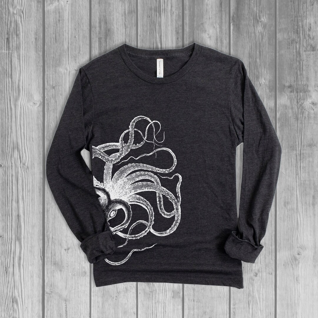 Octopus Long Sleeve Tshirts for Women Graphic Lightweight T - Etsy