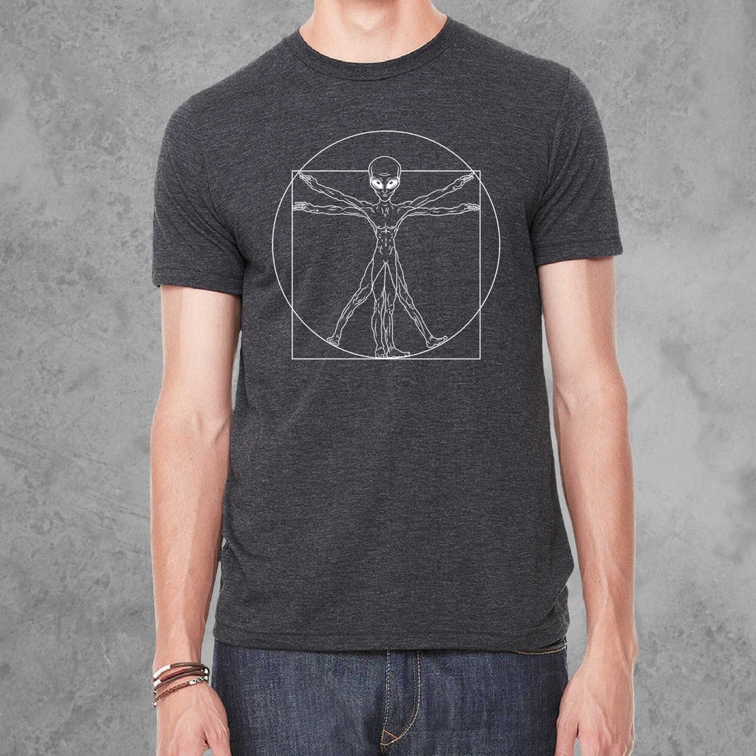 Alien Shirt, Graphic Tees for Men, Mens Clothing, Vitruvian Man Shirt ...