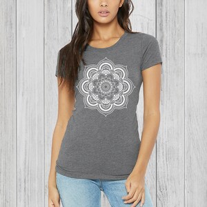 Mandala Tshirt Graphic Tees for Women Fitted Yoga Tee Soft - Etsy