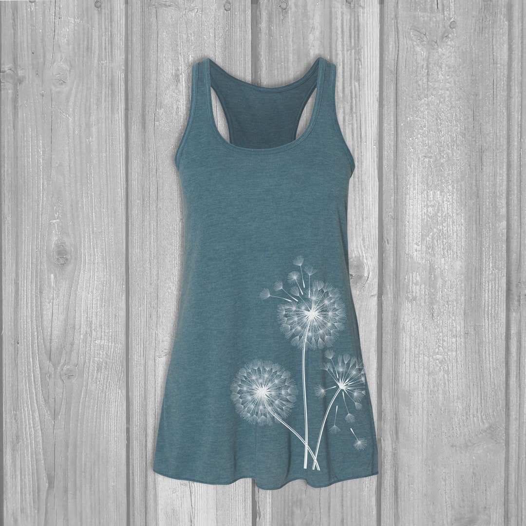 Womens Tank Top, Dandelion Flowers Graphic: Bella Flowy Racerback ...