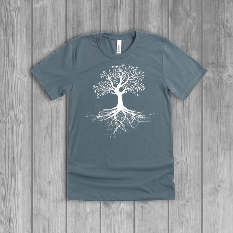 Tree of Life Womens T Shirt, Rooted Graphic: Bella Crew Neck, Relaxed ...
