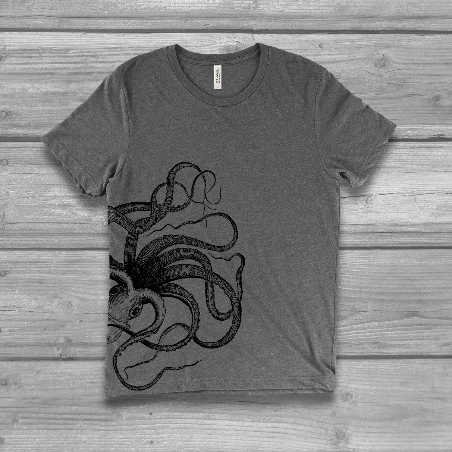 Octopus Shirt Graphic Tees for Men Black Octopus Tshirt - Etsy