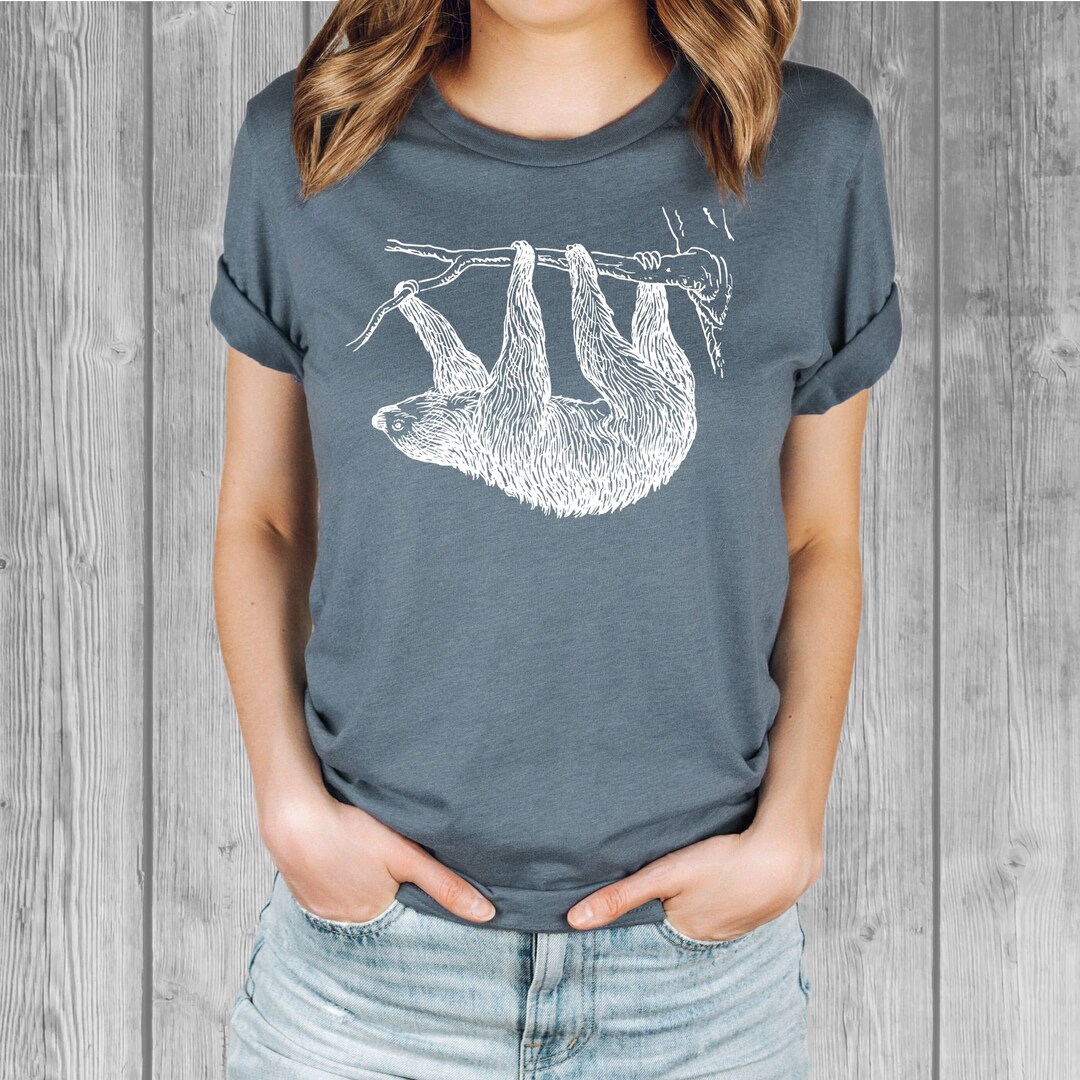 Sloth Shirt for Women, Relaxed Fit Graphic Tees, Soft Comfy Sloth T ...