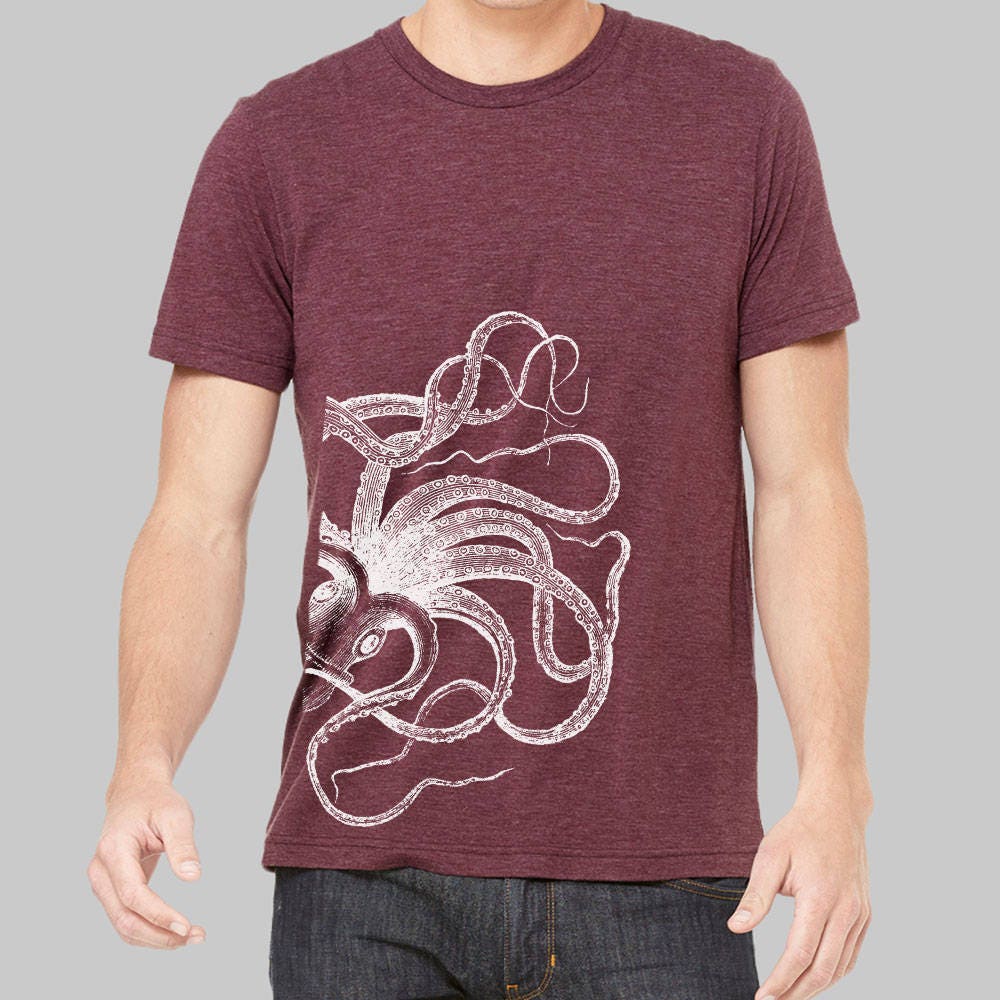 Octopus Shirt Graphic Tees for Men Black Octopus Tshirt - Etsy