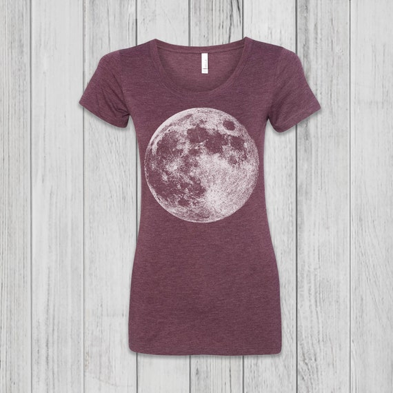 Moon Shirt Women Full Moon Graphic Tees for Women Fitted - Etsy