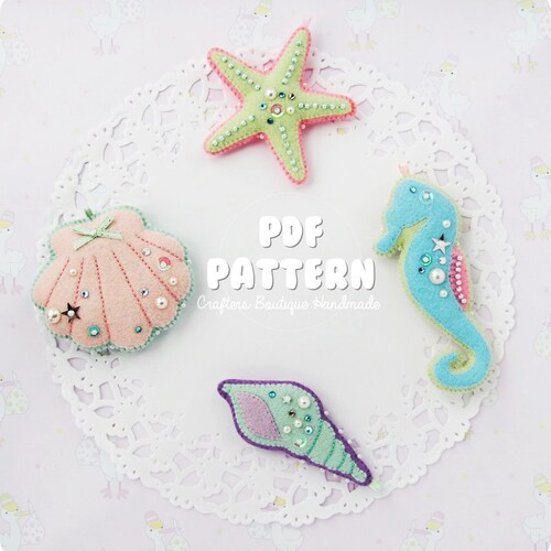 Felt PDF Sewing Pattern Squid and Crab Felt Key Ring and | Etsy