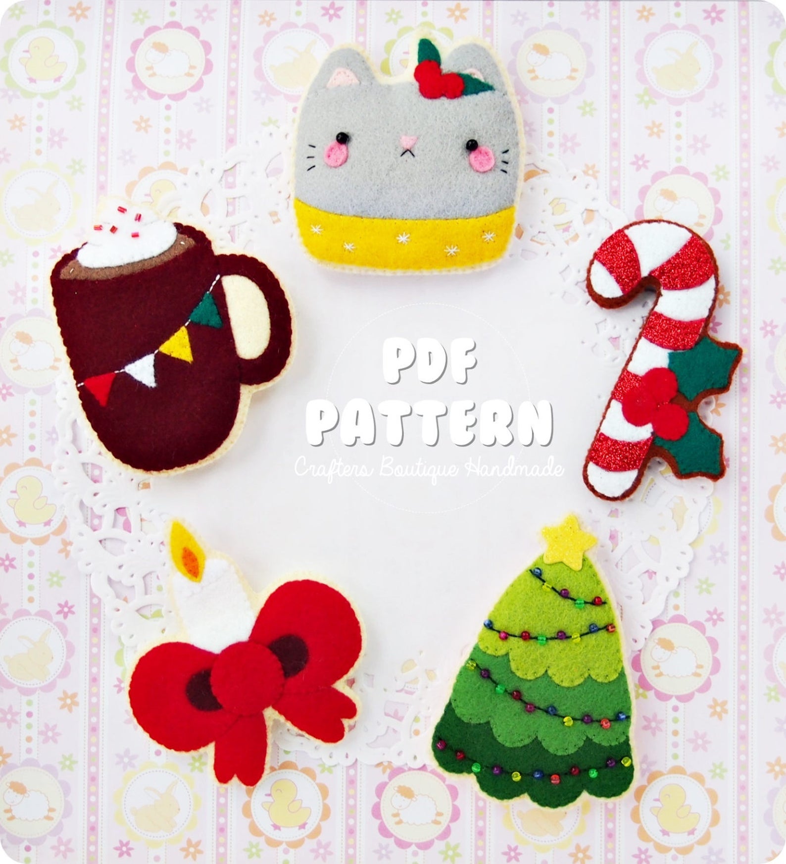 Christmas Sugar Cookie Pattern Set. PDF Soft Toy Pattern. Felt Soft Toy ...
