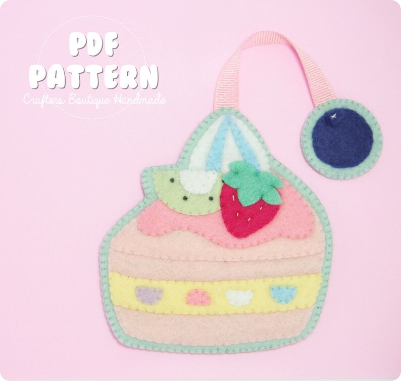 Felt Sliced Cake Bookmark Tutorial PDF Pattern. Digital Pattern. - Etsy