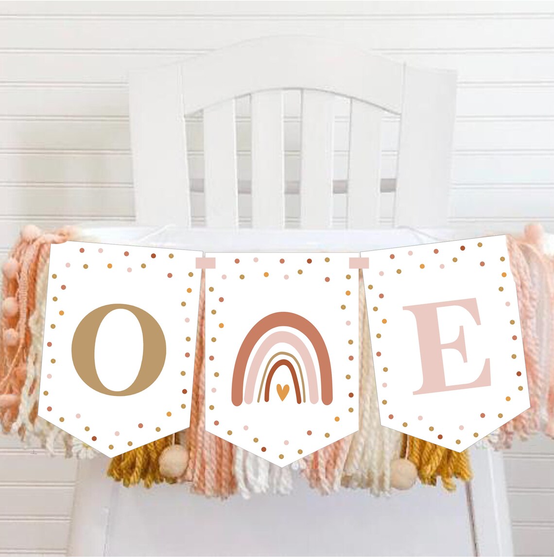 Boho Rainbow High Chair Banner: First Birthday Decor (PDF Pattern) - Etsy