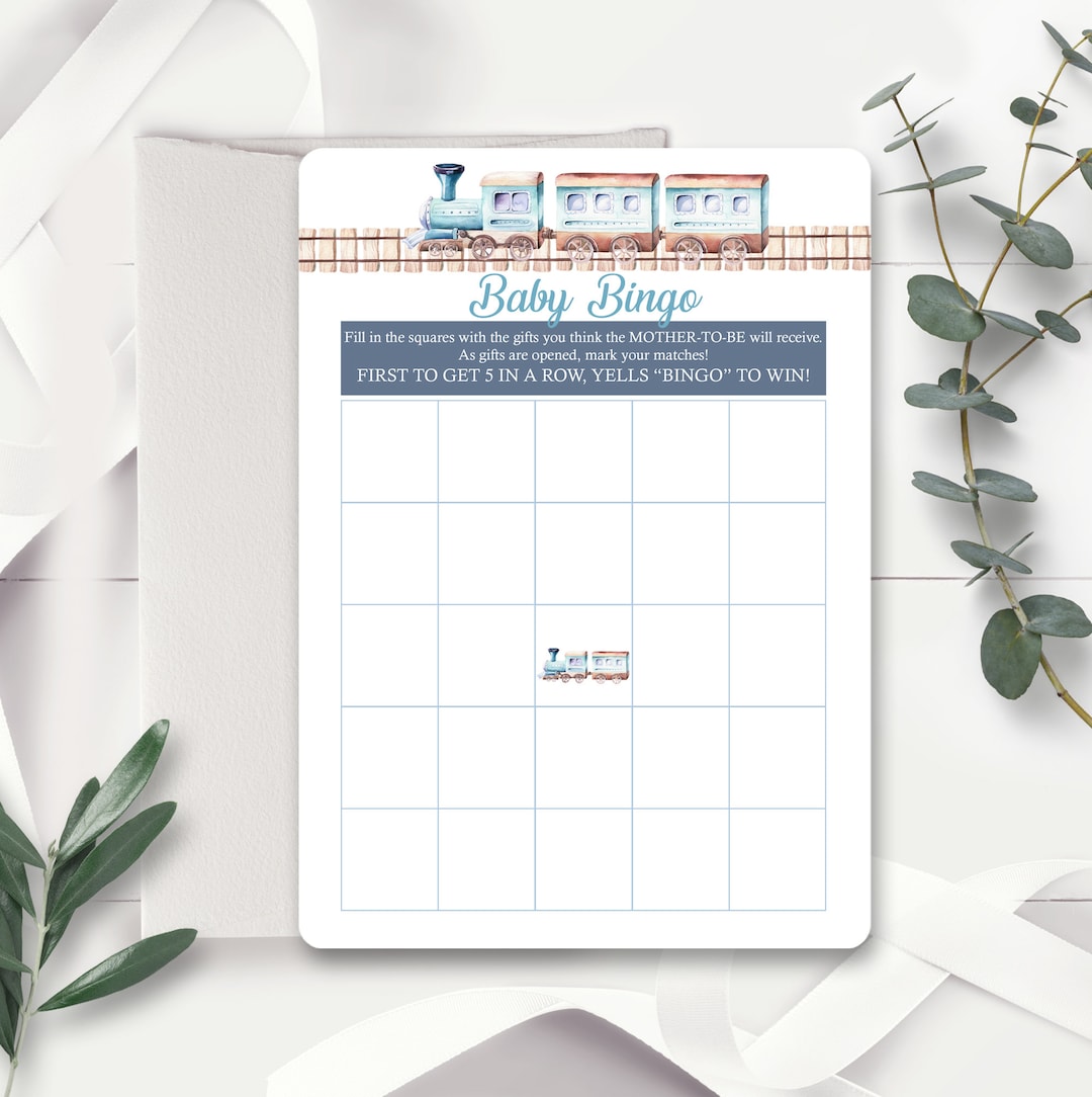Train BINGO GAME Instant Download Baby Shower Game Train Baby Shower ...