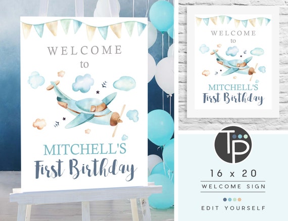 PLANE WELCOME SIGN Instant Download Welcome Sign Plane | Etsy