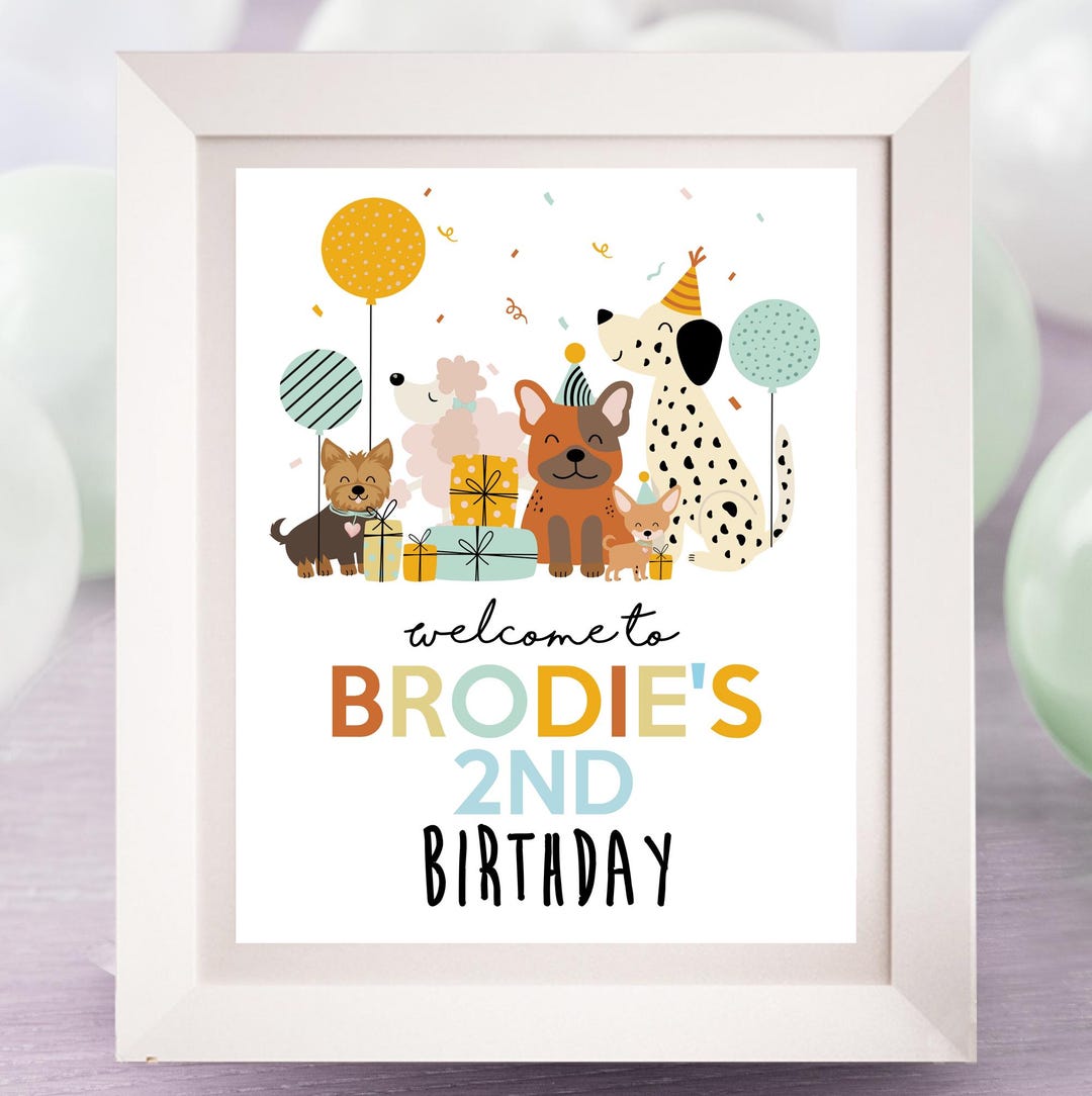Editable Dog Party Signs: Puppy Pawty Decor (digital Download) - Etsy