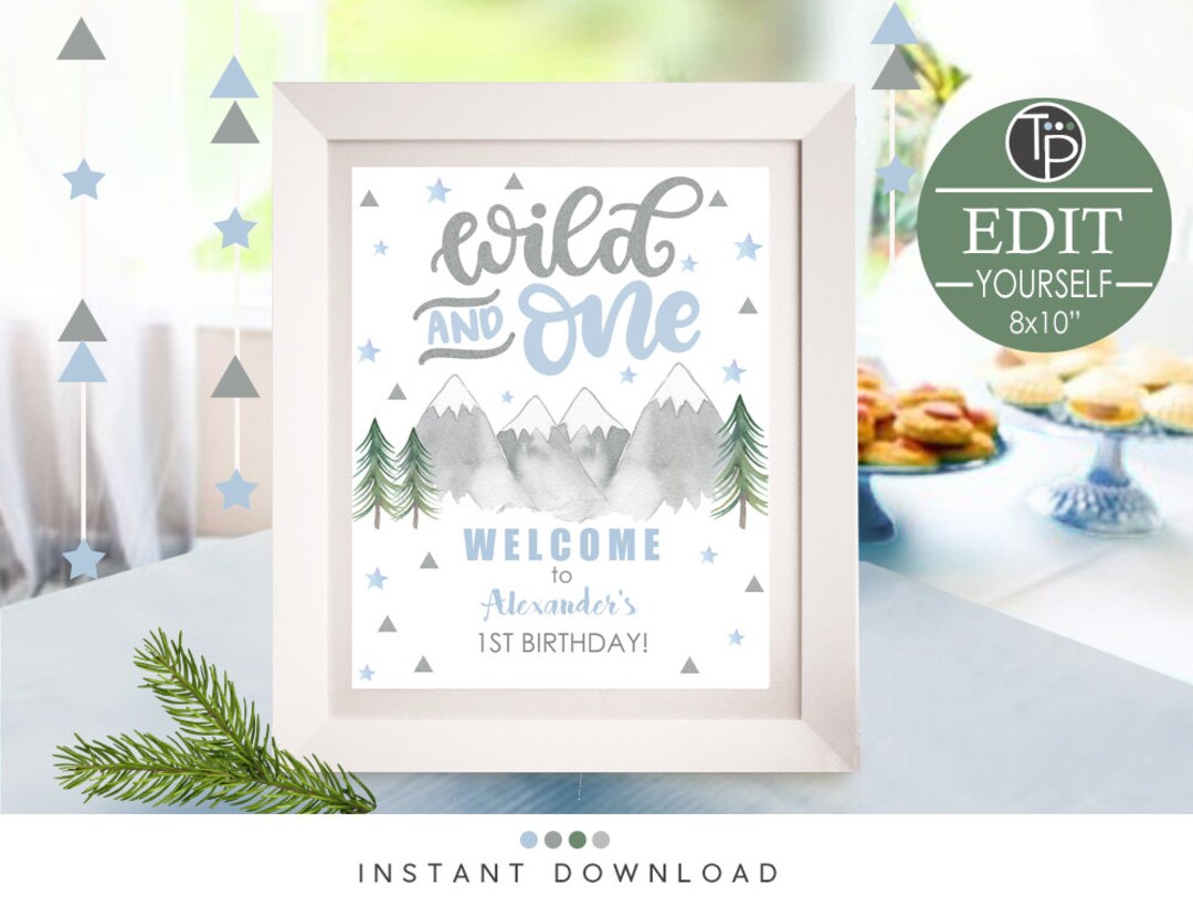 Wild and One Welcome Sign First Birthday Boy Wild One - Etsy