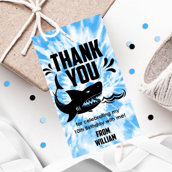 Shark Printable Thank You Tags - Etsy