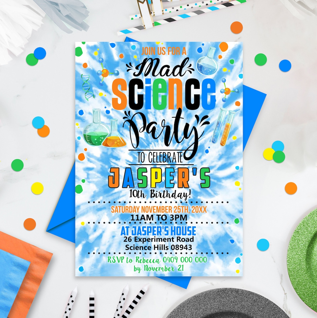SCIENCE PARTY INVITATION Mad Scientist Party Invitation Science ...