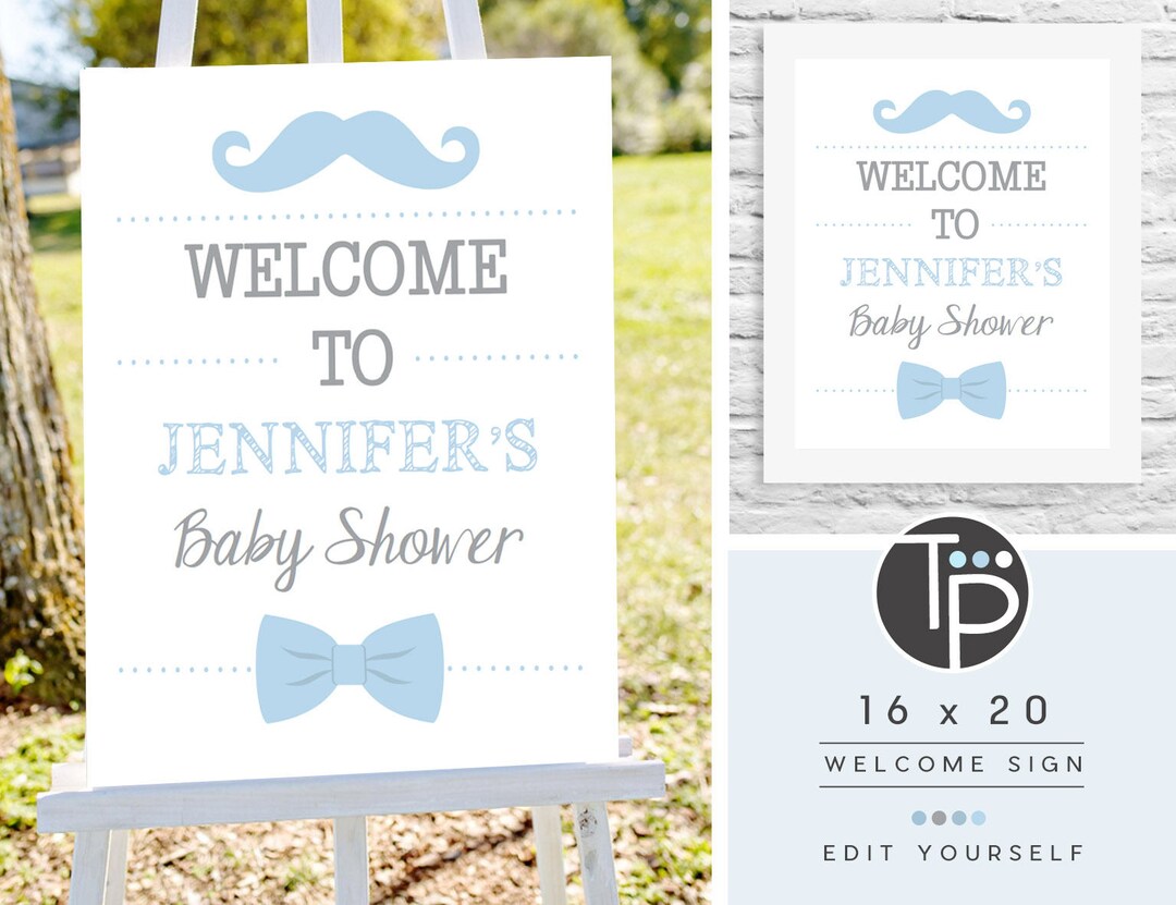 Little Man WELCOME SIGN, Instant Download Welcome Sign, Boy Baby Shower ...