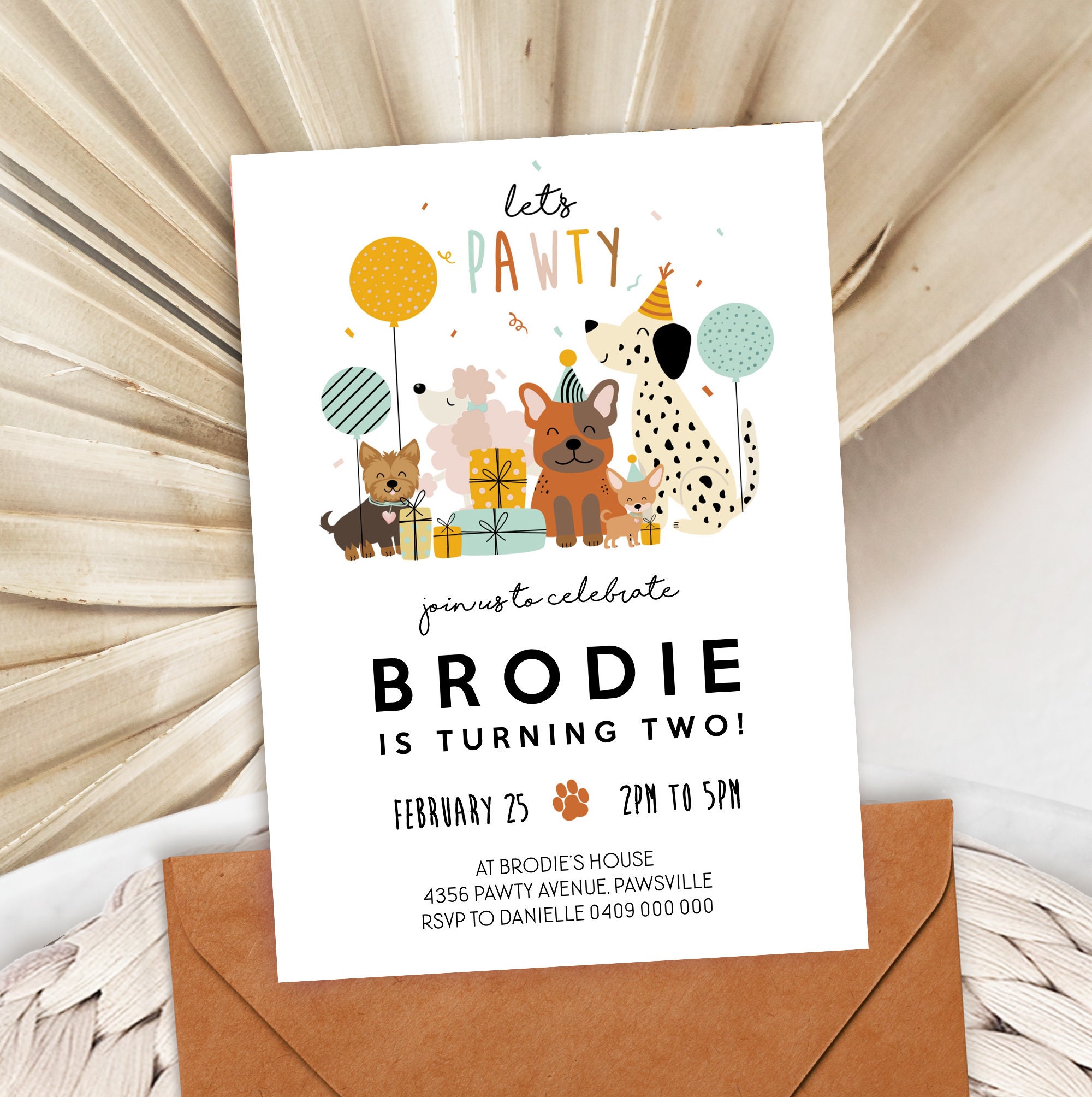 Dog Invitation Editable Puppy Party Invitation Printable Dog - Etsy