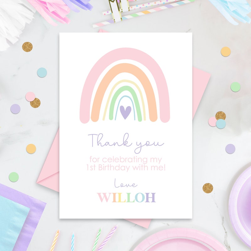 Rainbow Thank You - Etsy