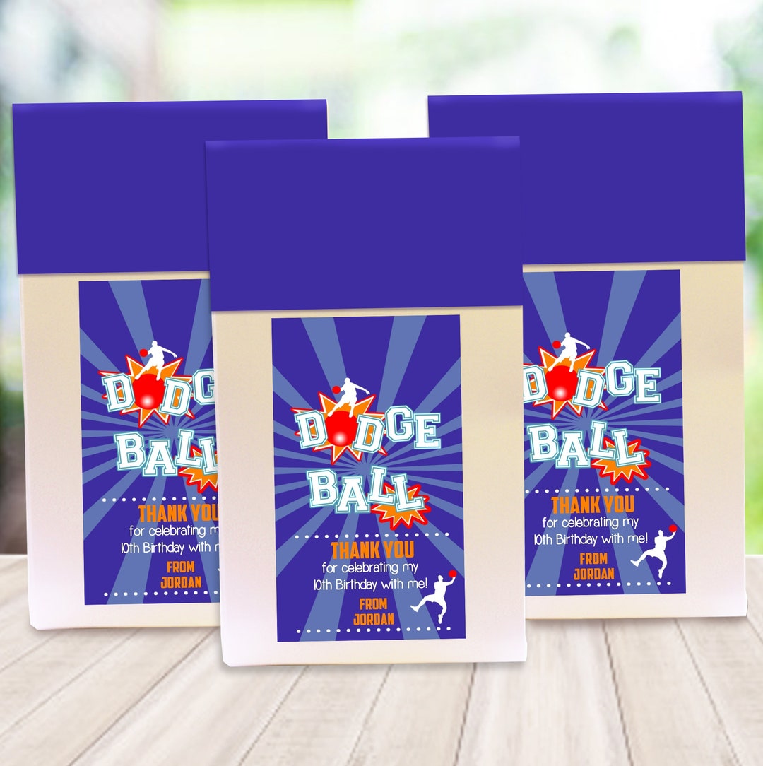 DODGEBALL Favor Tags Instant Download Dodge Ball Thank You Tags ...