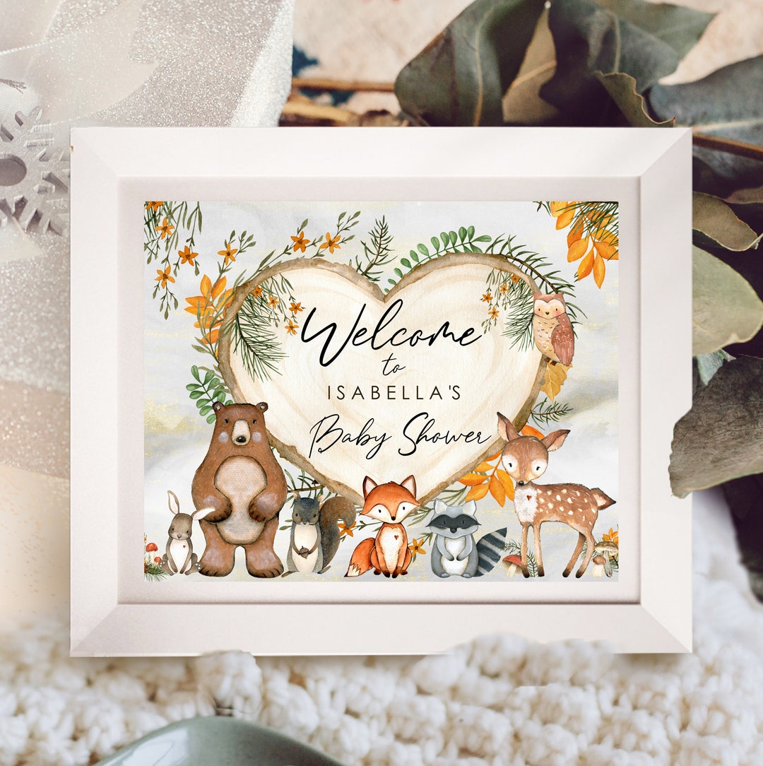 WOODLAND WELCOME SIGN Instant Download Winter Woodland Sign Woodland ...