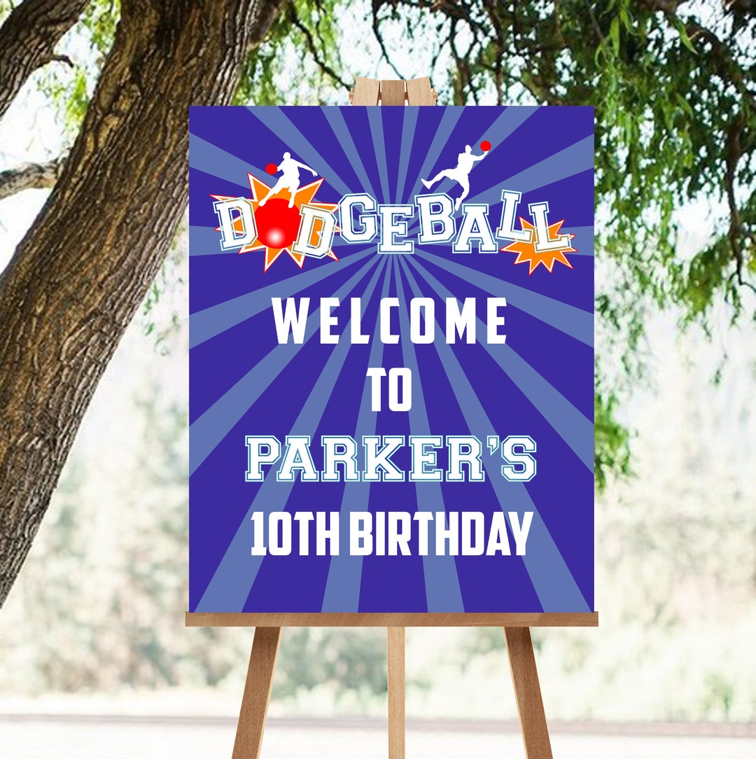 DODGEBALL WELCOME SIGN Instant Download Welcome Sign Dodge Ball Party ...