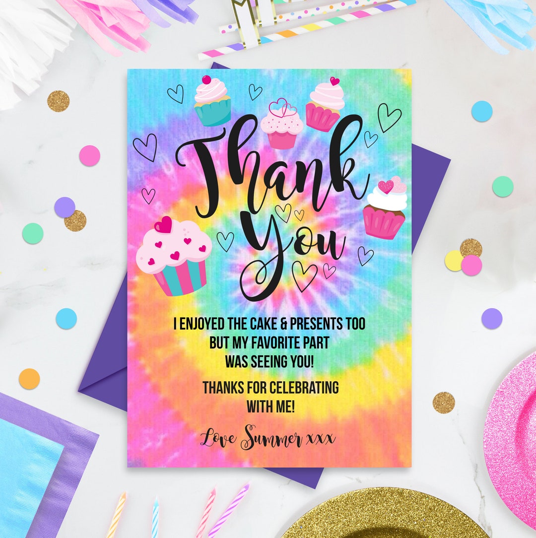 CUPCAKE THANK YOU Card Instant Download Cupcake Decorating Party ...