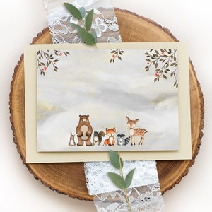 Woodland Thank You Invitation Editable Woodland Animals Thankyou ...