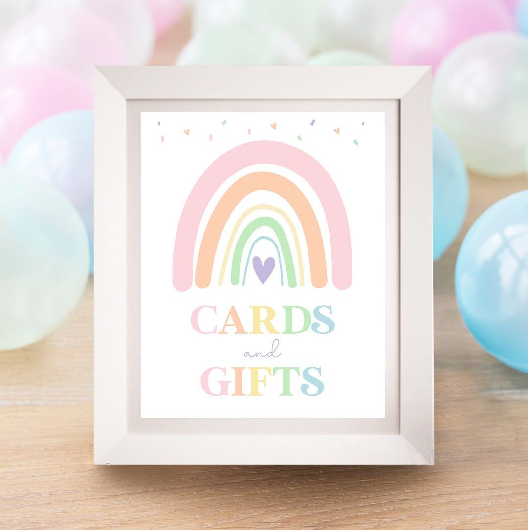 Editable Pastel Rainbow Party Signs: DIY Printable Decor (digital ...