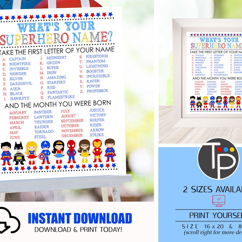 Superhero Game - Etsy