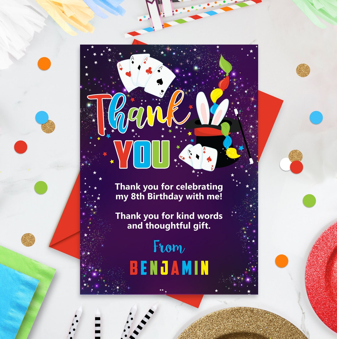 MAGIC THANK You Card Instant Download Thankyou Card Magic - Etsy