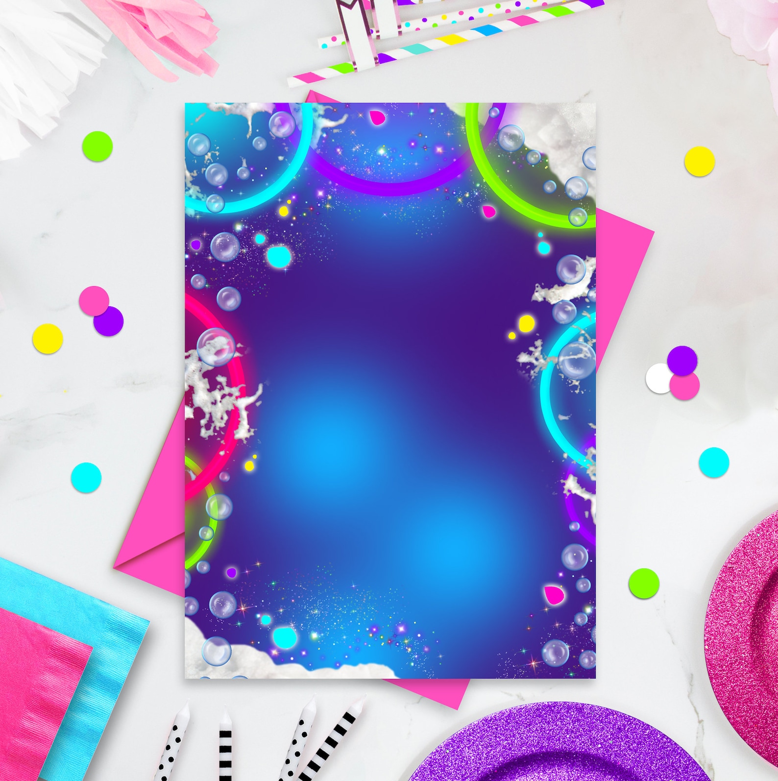 GLOW FOAM POOL Party Birthday Invitation Foam Birthday Party - Etsy
