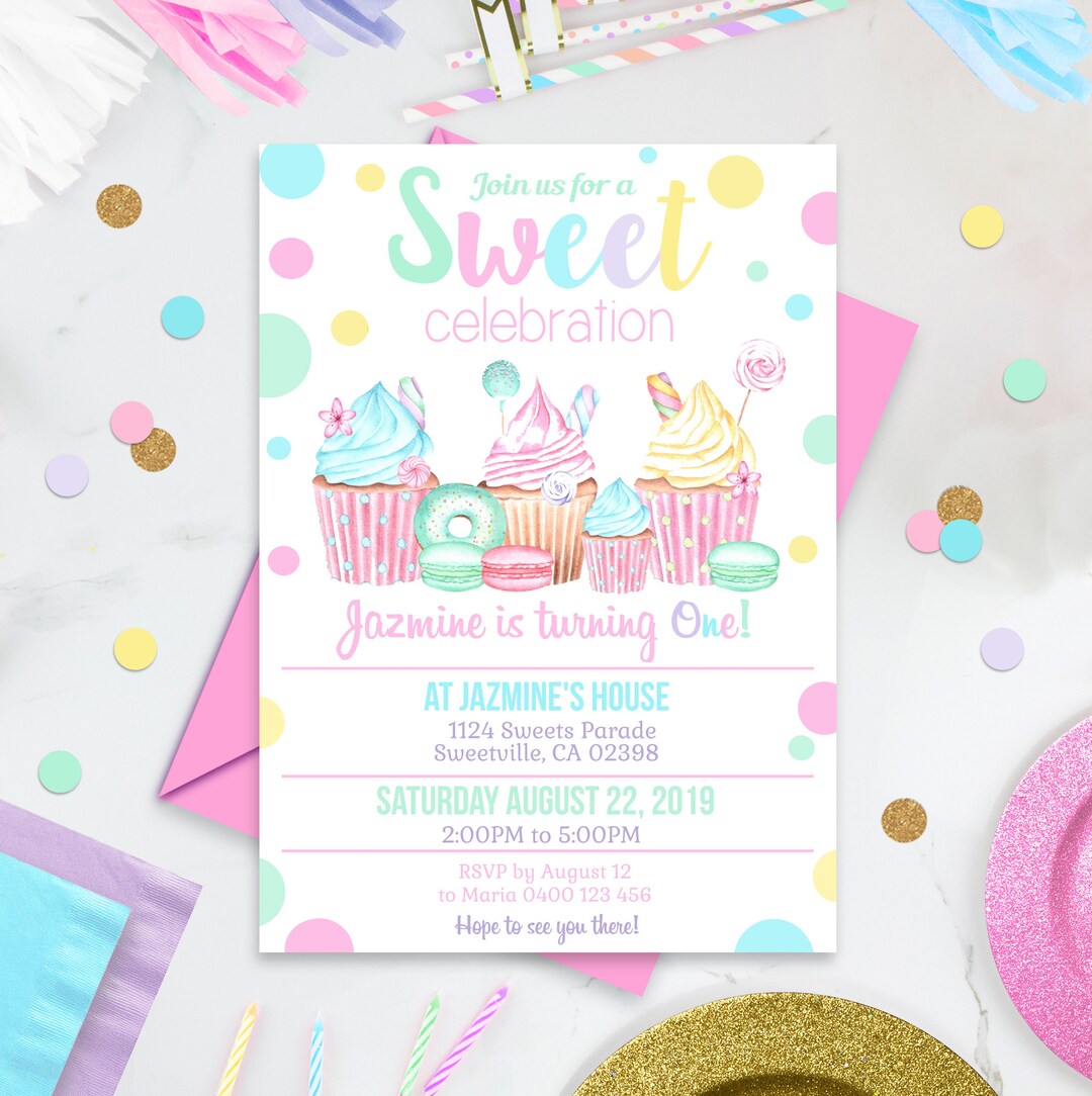 SWEETS INVITATION Sweet Party Invitation Sweets Party Sweet One ...