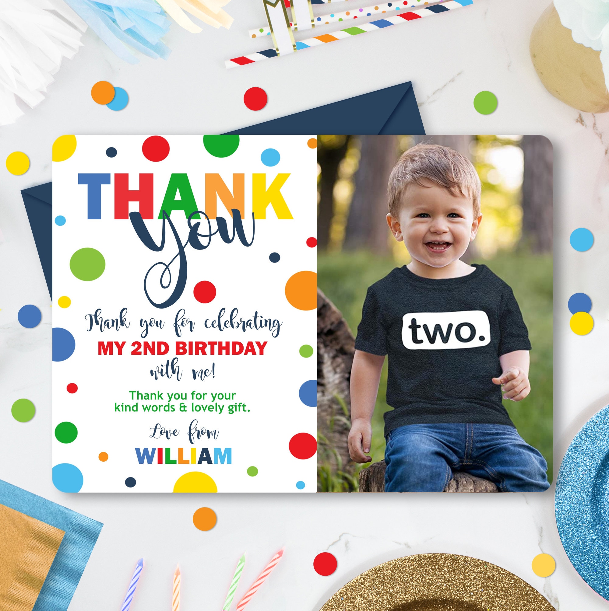 Second Birthday Thank You Wording