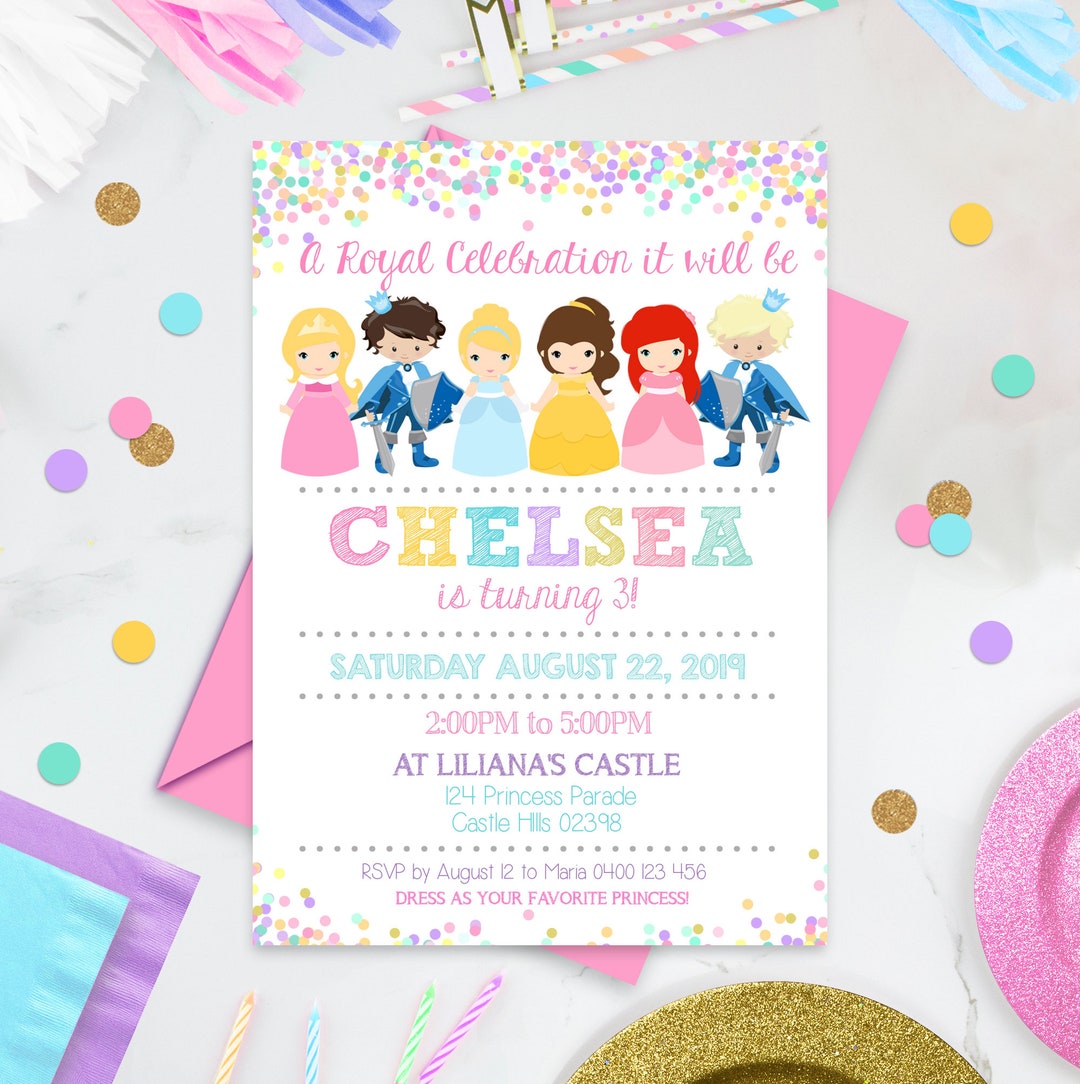 PRINCESS and PRINCE INVITATION Instant Download Prince and Princess ...