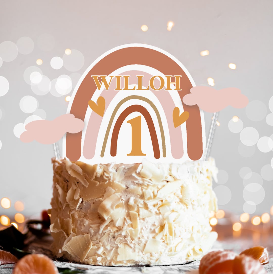 BOHO RAINBOW Cake Topper Download Modern Rainbow Cake Toppers Editable ...