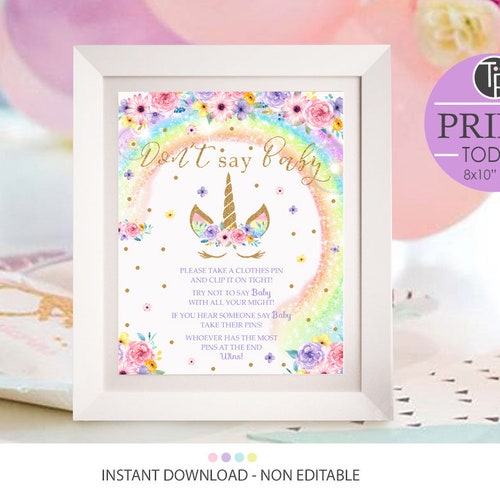 Unicorn Baby Shower Games Bundle Instant Download | Etsy