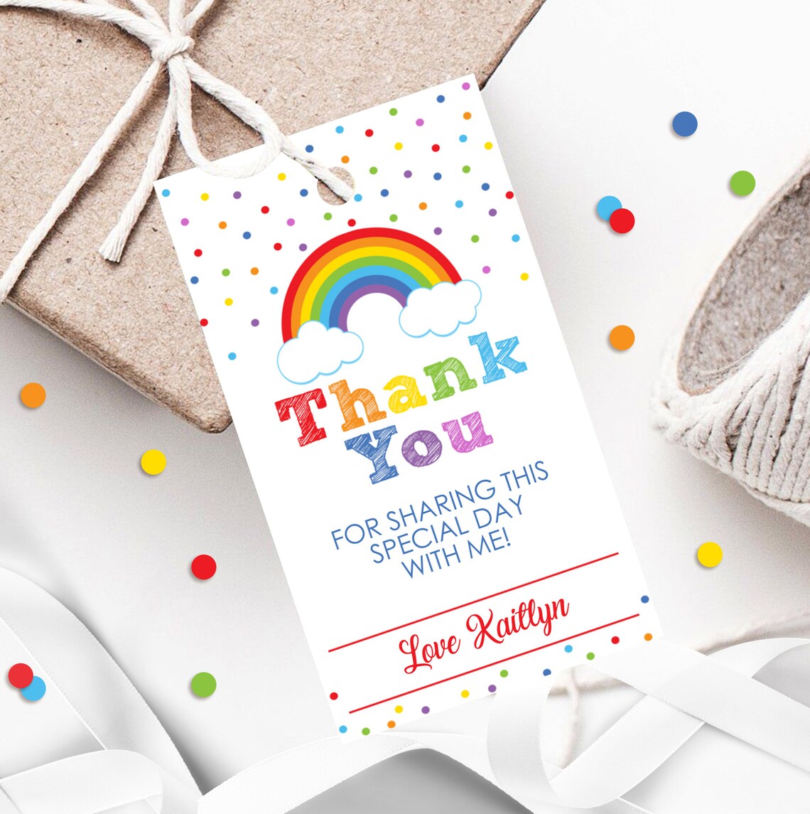 Rainbow Favor Tag Rainbow Gift Tags Rainbow Thank You Tags - Etsy