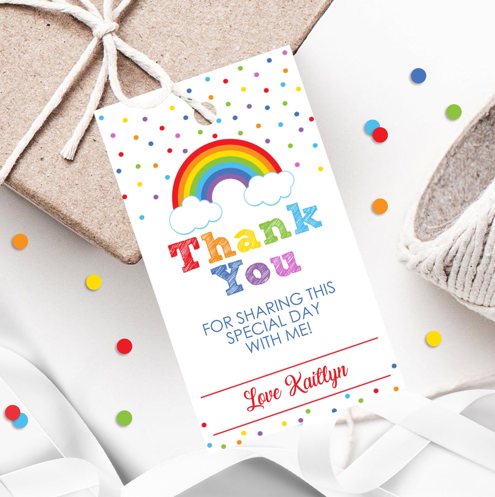 Rainbow Favor Tag Rainbow Gift Tags Rainbow Thank You Tags - Etsy