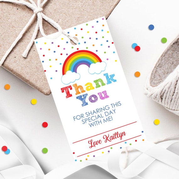 Rainbow Favor Tag Rainbow Gift Tags Rainbow Thank You Tags - Etsy