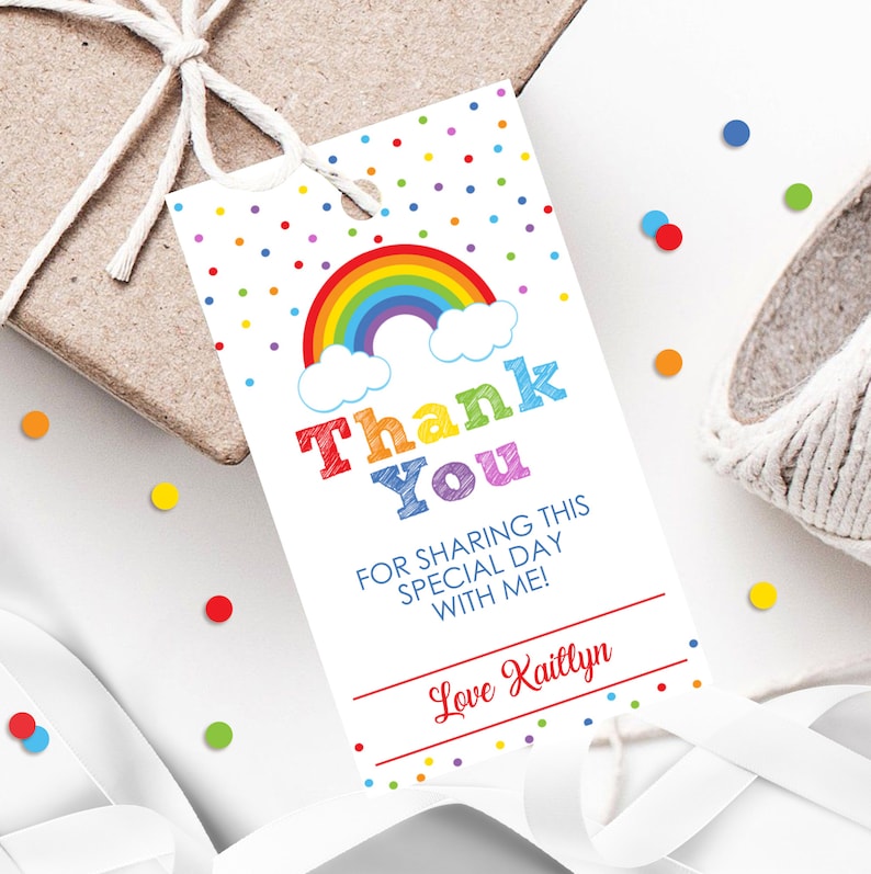 Rainbow Favor Tag Rainbow Gift Tags Rainbow Thank You Tags - Etsy