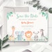 JUNGLE ANIMAL Save the Date Instant Download Save the Date Baby Shower ...