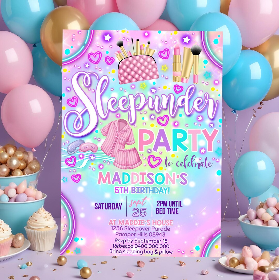 SLEEPUNDER PARTY INVITATION Spa Sleepunder Invitation Sleep Over ...