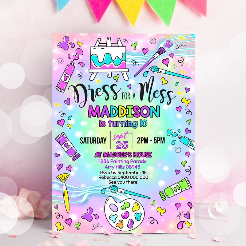 Art Party Invitation - Etsy